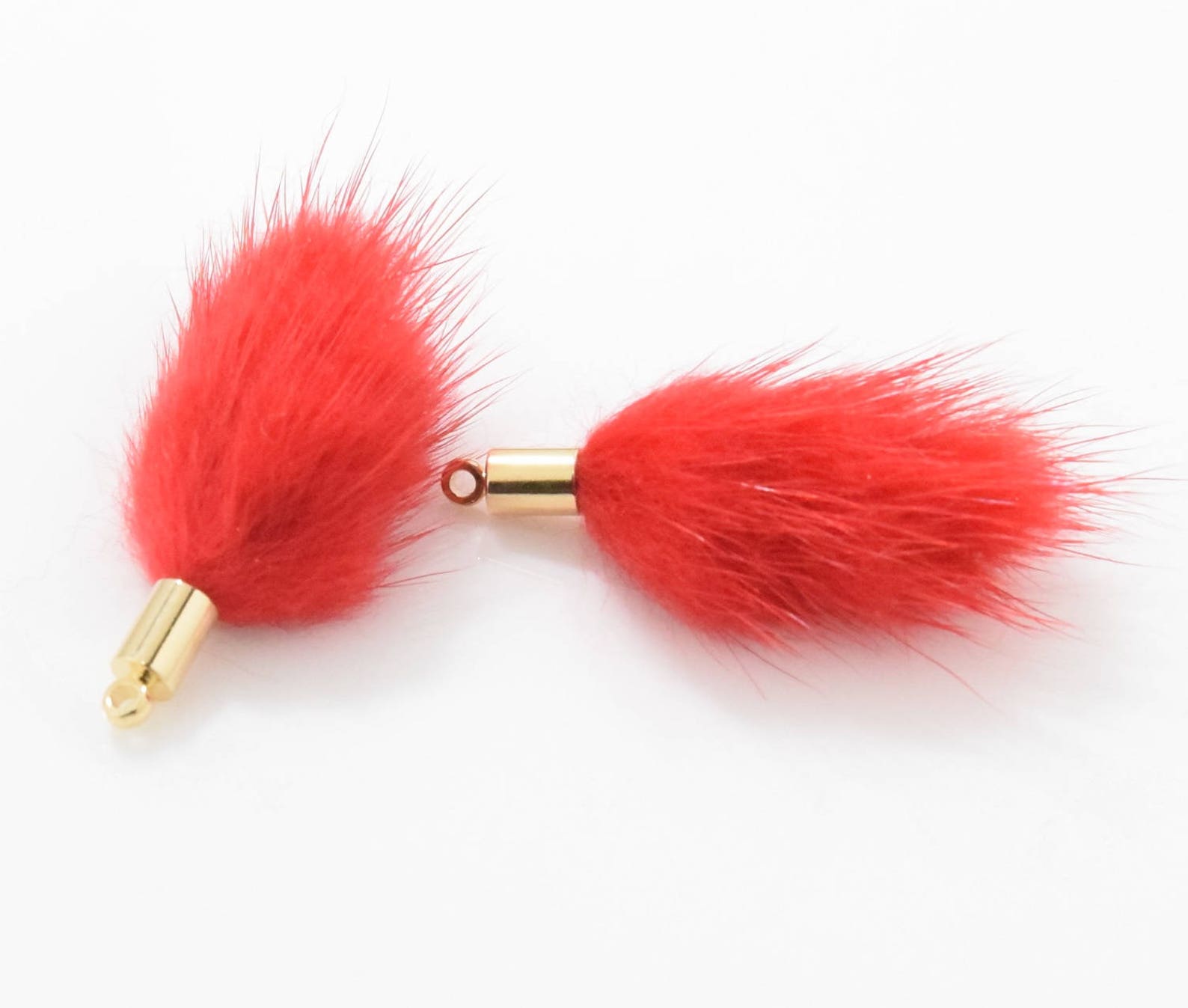 Red Mink Pendant . Genuine Mink Pendant . Mink Charm . Mink Jewelry ...