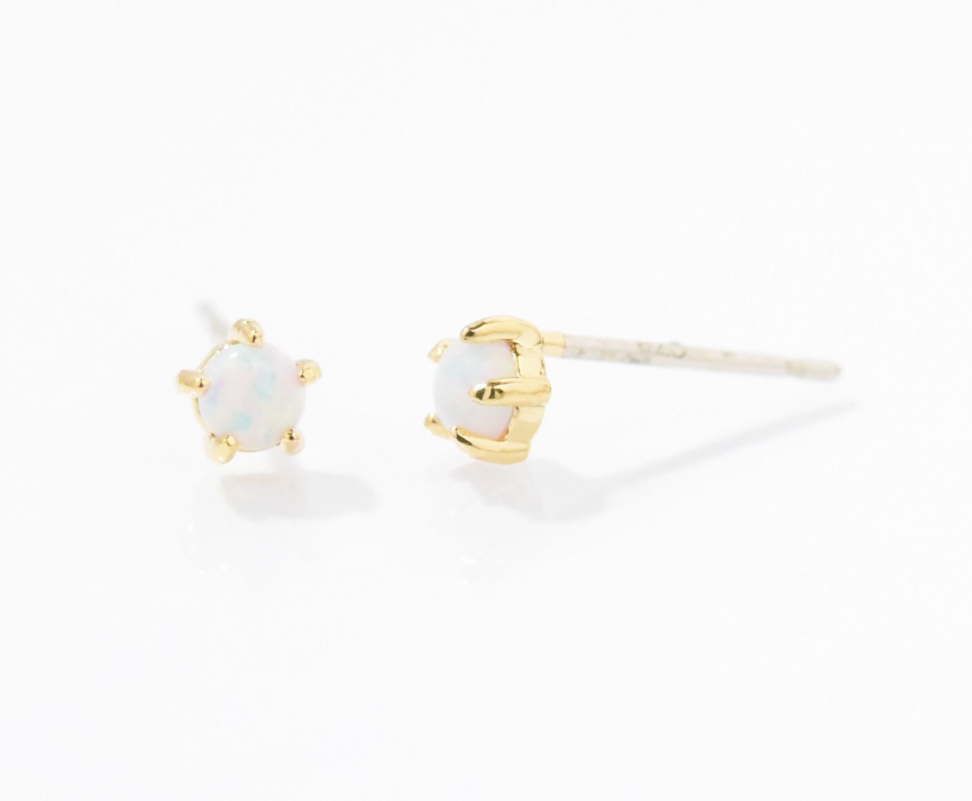 White Opal Post Earring . White Opal Earring . Opal Earring . Wedding ...