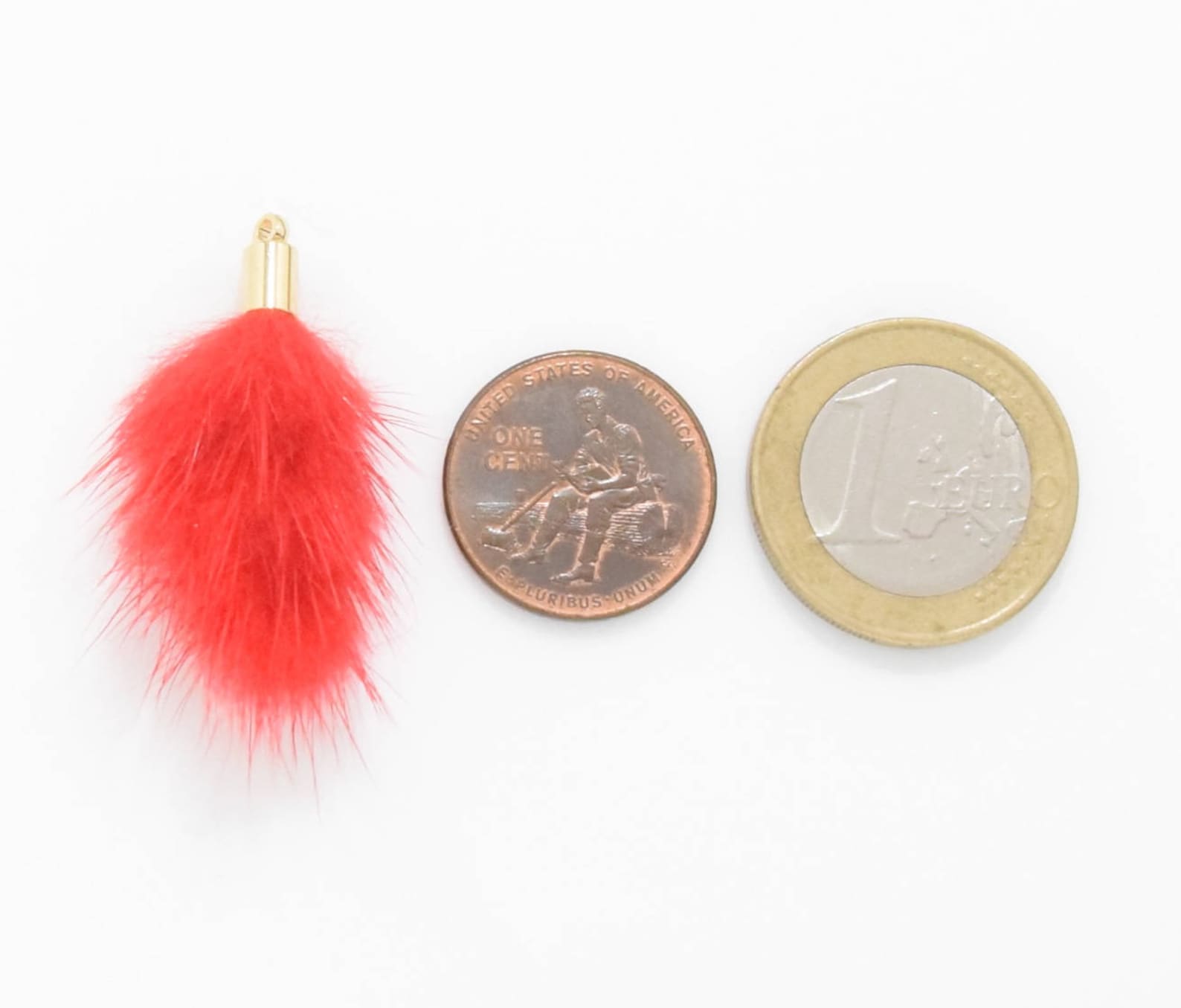 Red Mink Pendant . Genuine Mink Pendant . Mink Charm . Mink Jewelry ...