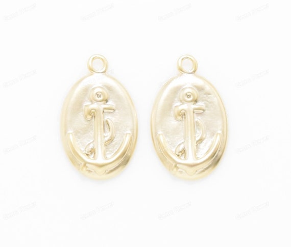 Oval Anchor Pendant . Anchor Coin Charm . Coin Pendant . | Etsy