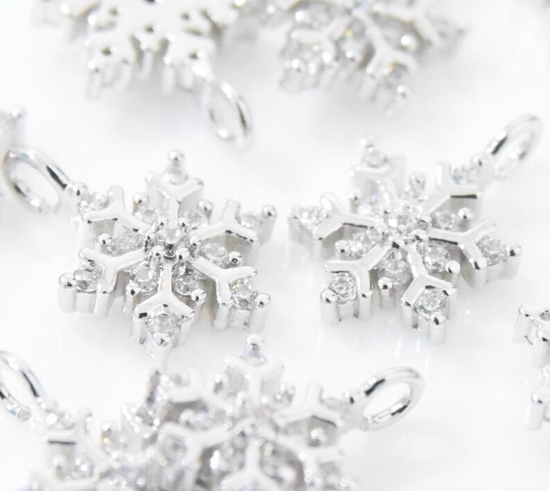 Cubic Snowflake Pendant Small . Cubic Snowflake Charm . | Etsy