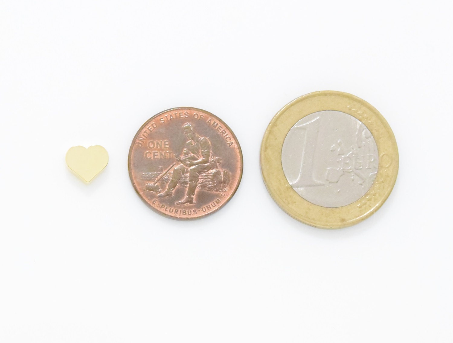 Tiny Heart Bead . Tiny Heart Pendant . Heart Charm . 16K - Etsy