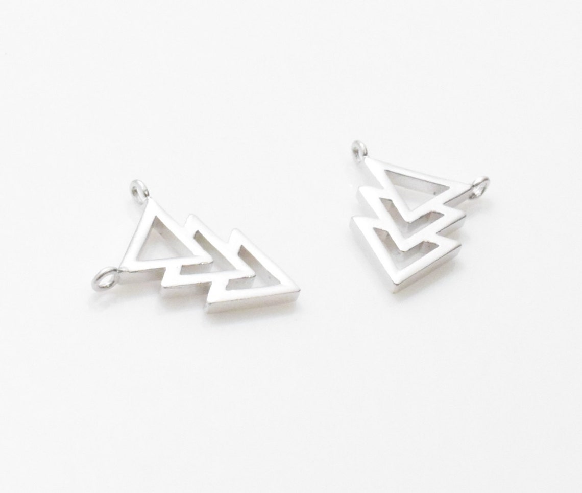 Triple Triangle Connector . Inverted Triangle Pendant . - Etsy