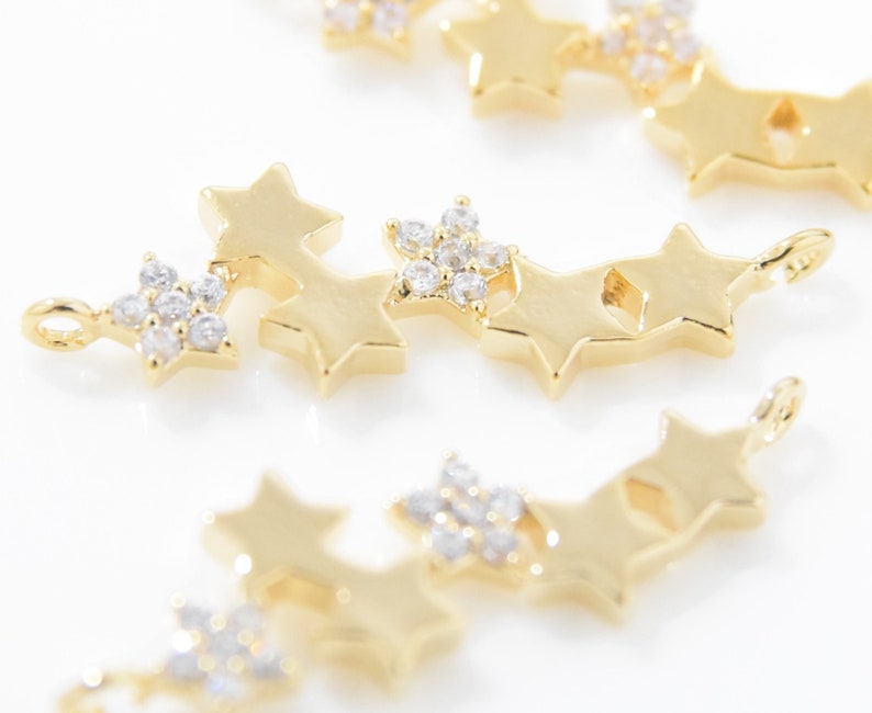 Cubic Star Pendant . Star Connector . Star Charm . Cubic - Etsy