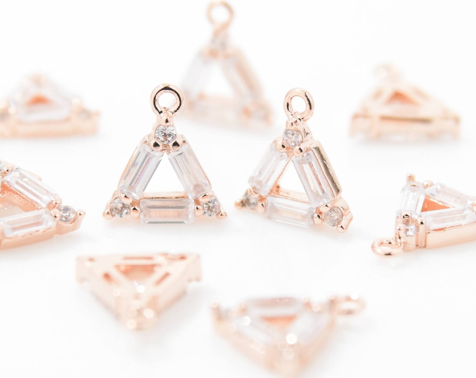 Cubic Triangle Pendant . Tiny Triangle Pendant . Triagnle Bead - Etsy