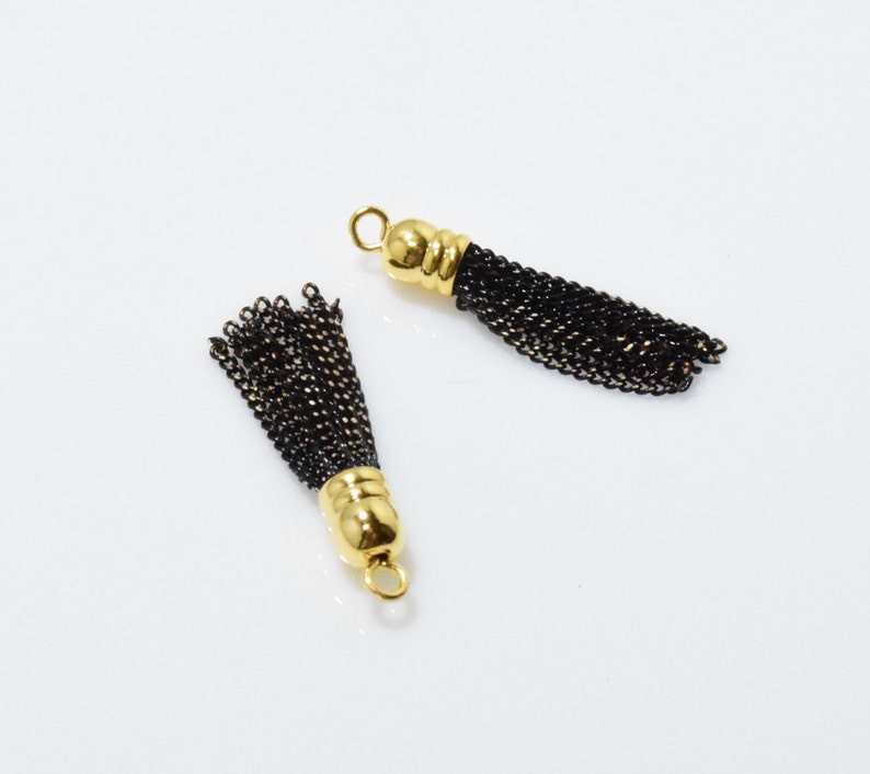 Black Metal Tassel small Black Tassel . Color Chain Tassel - Etsy