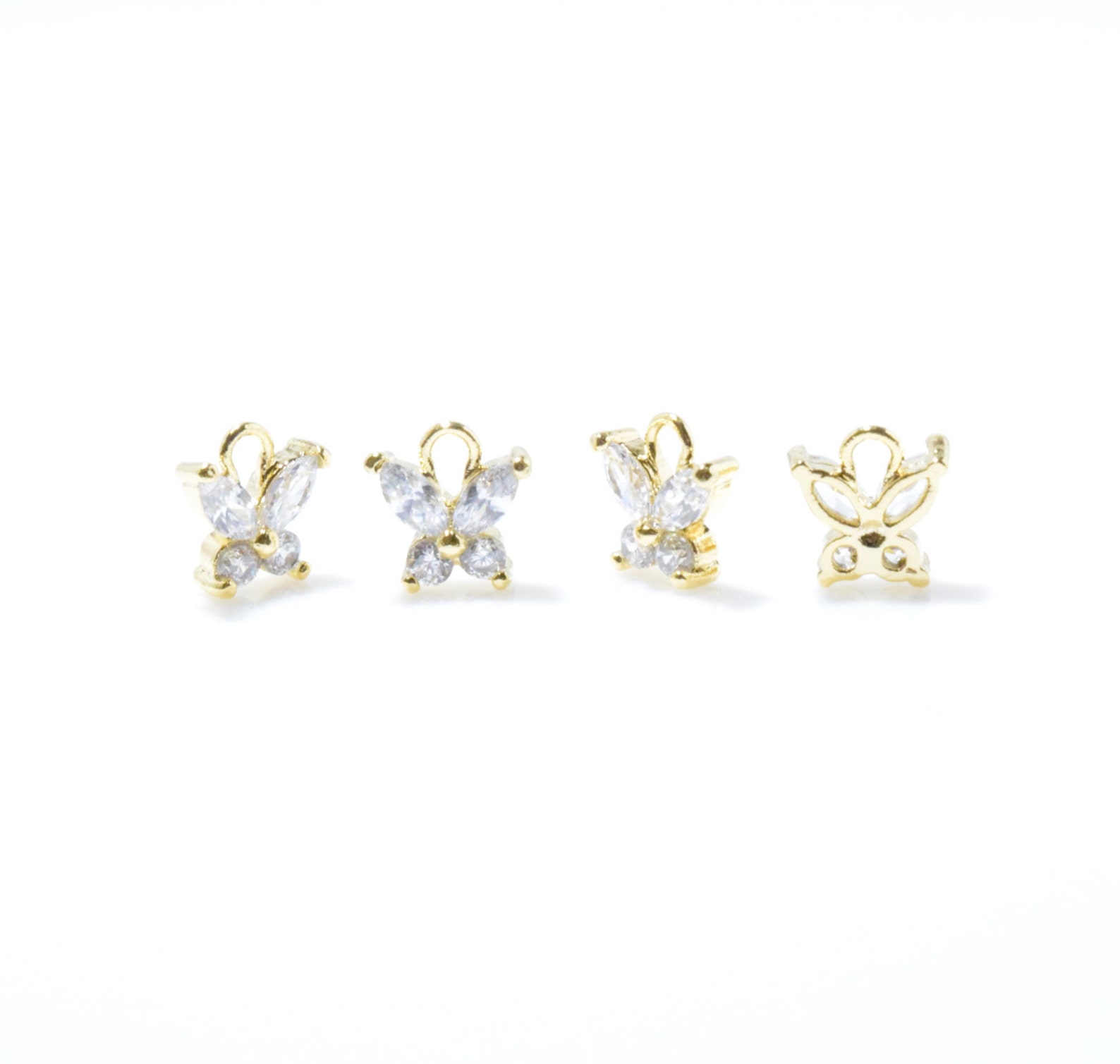 Cubic Butterfly Pendant . Butterfly Charm . Cubic Zirconia . Wedding ...
