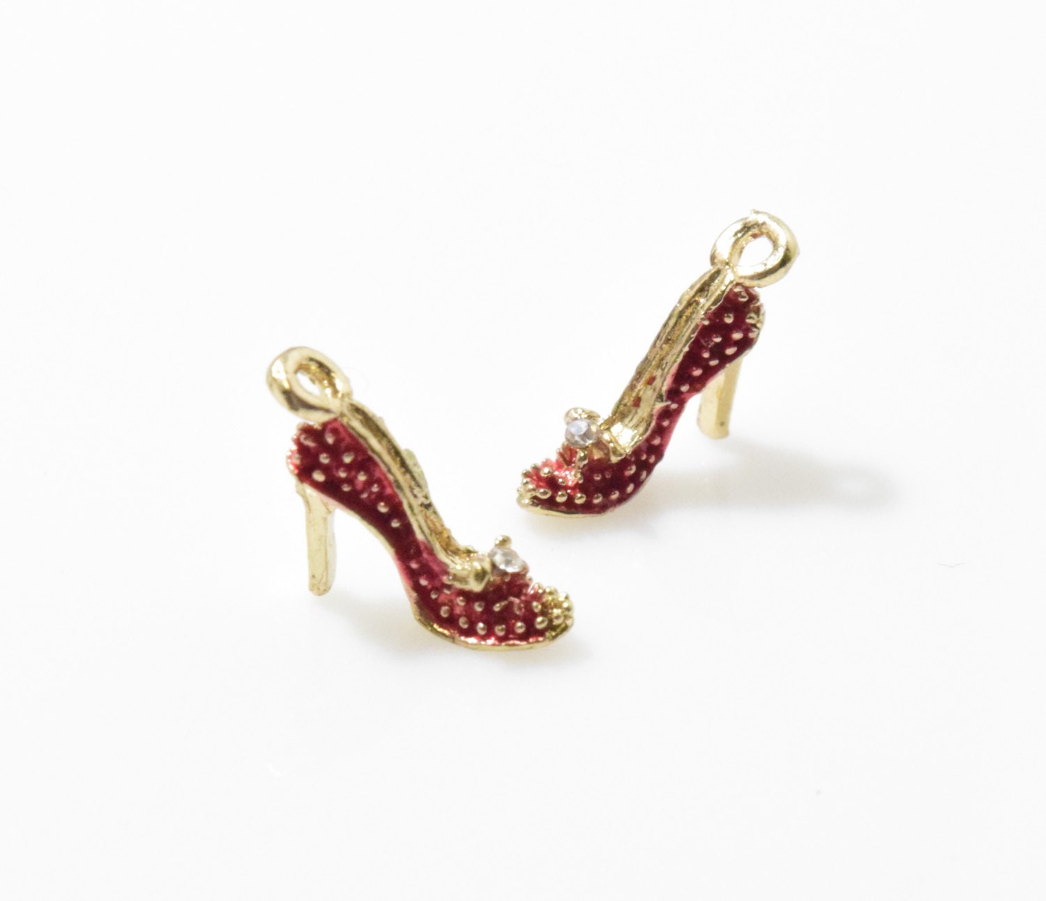 Red High Heel Pendant . Shoes Pendant . Cubic Zirconia . | Etsy