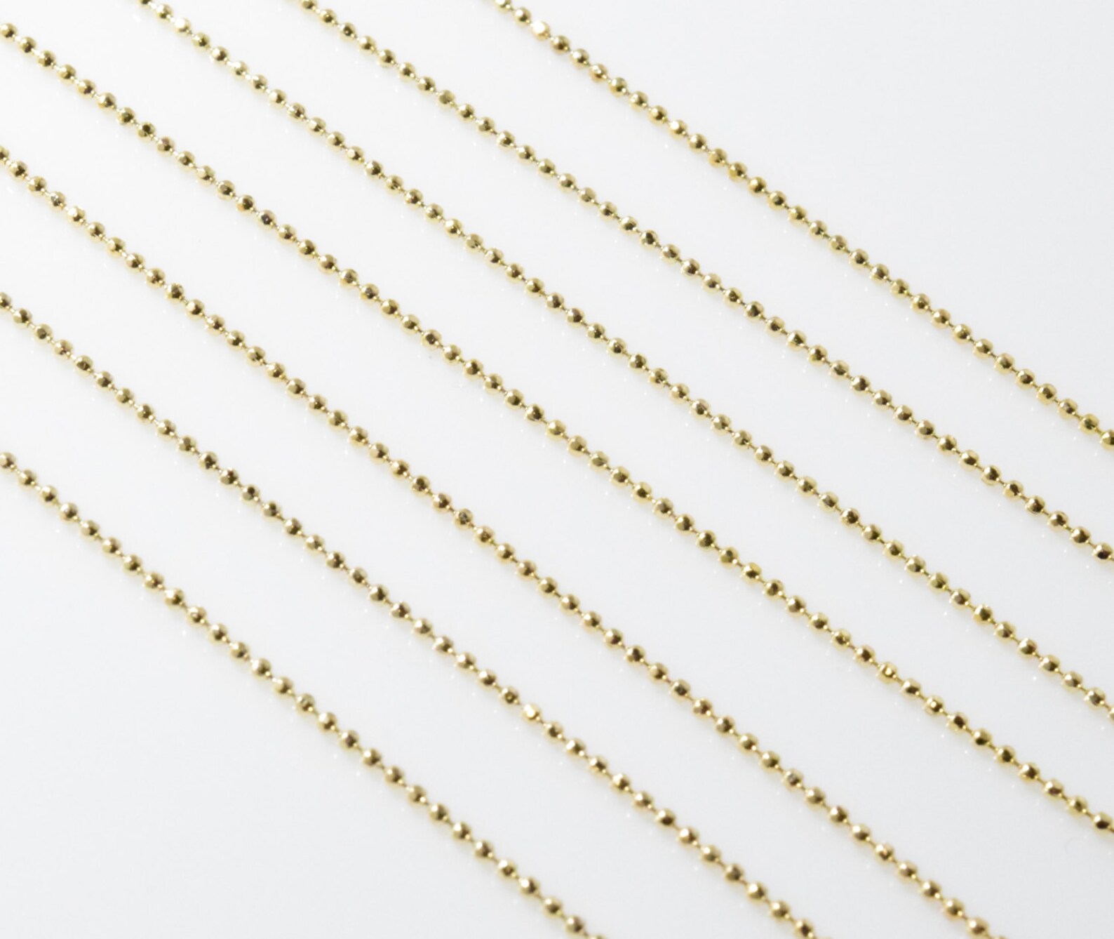 Brass Chain 1mm X 1mm Cutting Ball . Jewelry Findings . 16K Polished ...