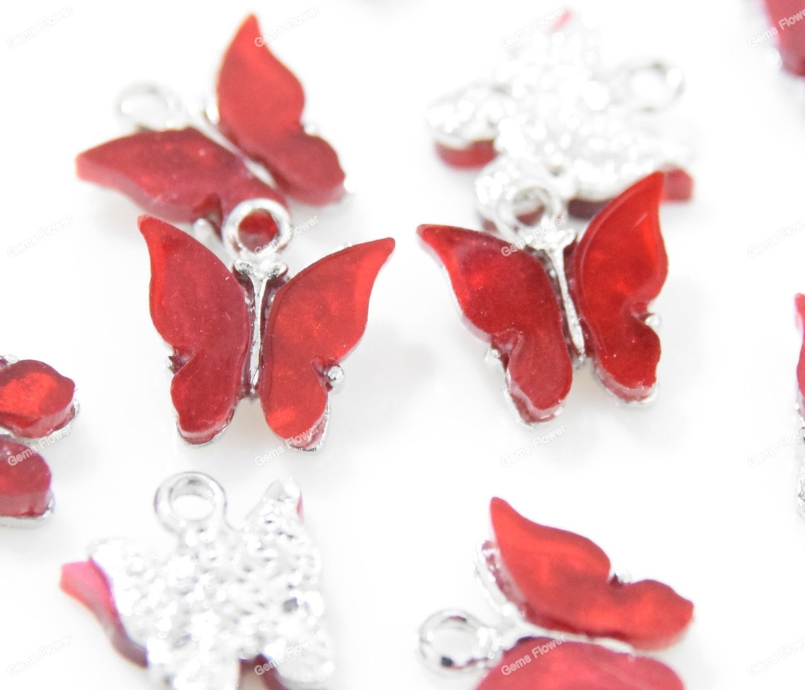 Pearl Deep Red Butterfly Acrylic Pendant . Butterfly Pendant ...