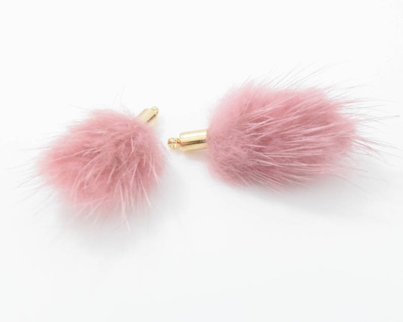 Dark Pink Mink Pendant . Genuine Mink Pendant . Mink Charm . | Etsy