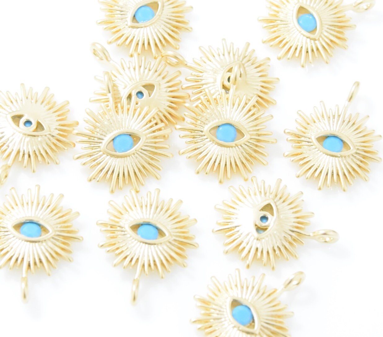 Turquoise Evil Eye Pendant . Evil Eye Charm . Evil Eye Beads . | Etsy