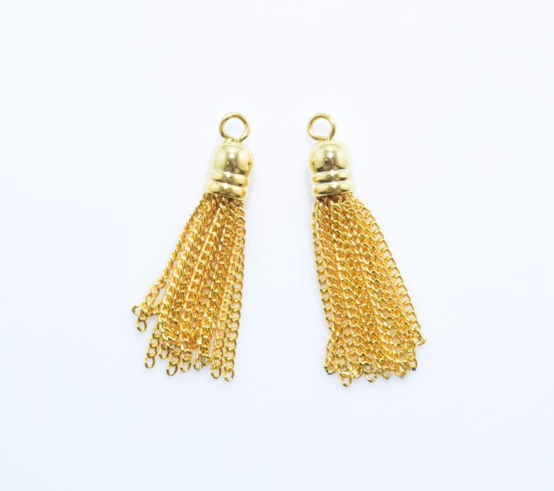 Gold Metal Tassel small Chain Tassel . Jewelry Craft | Etsy