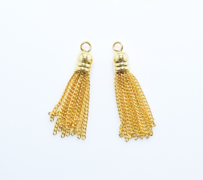 Gold Metal Tassel small Chain Tassel . Jewelry Craft | Etsy