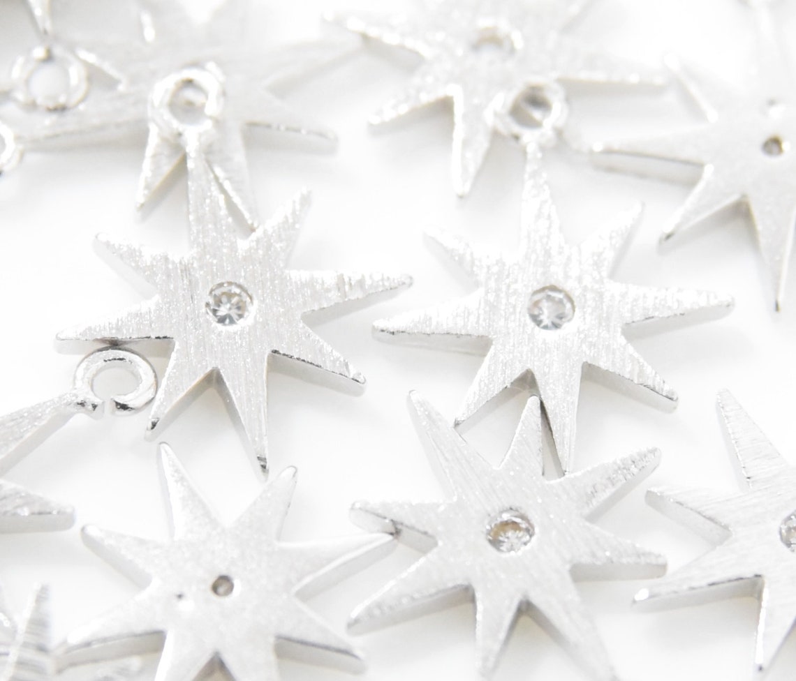 Cubic Star Pendant . Cubic Star Charm . Star Beads . Bridal Jewelry ...
