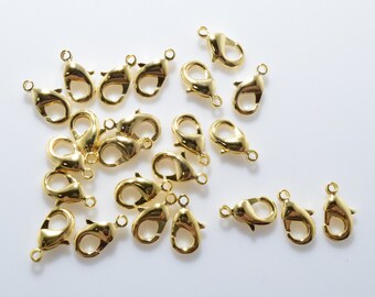 Brass Lobster Clasp 9mm X 12mm Basic Supplies Polished Gold | Etsy