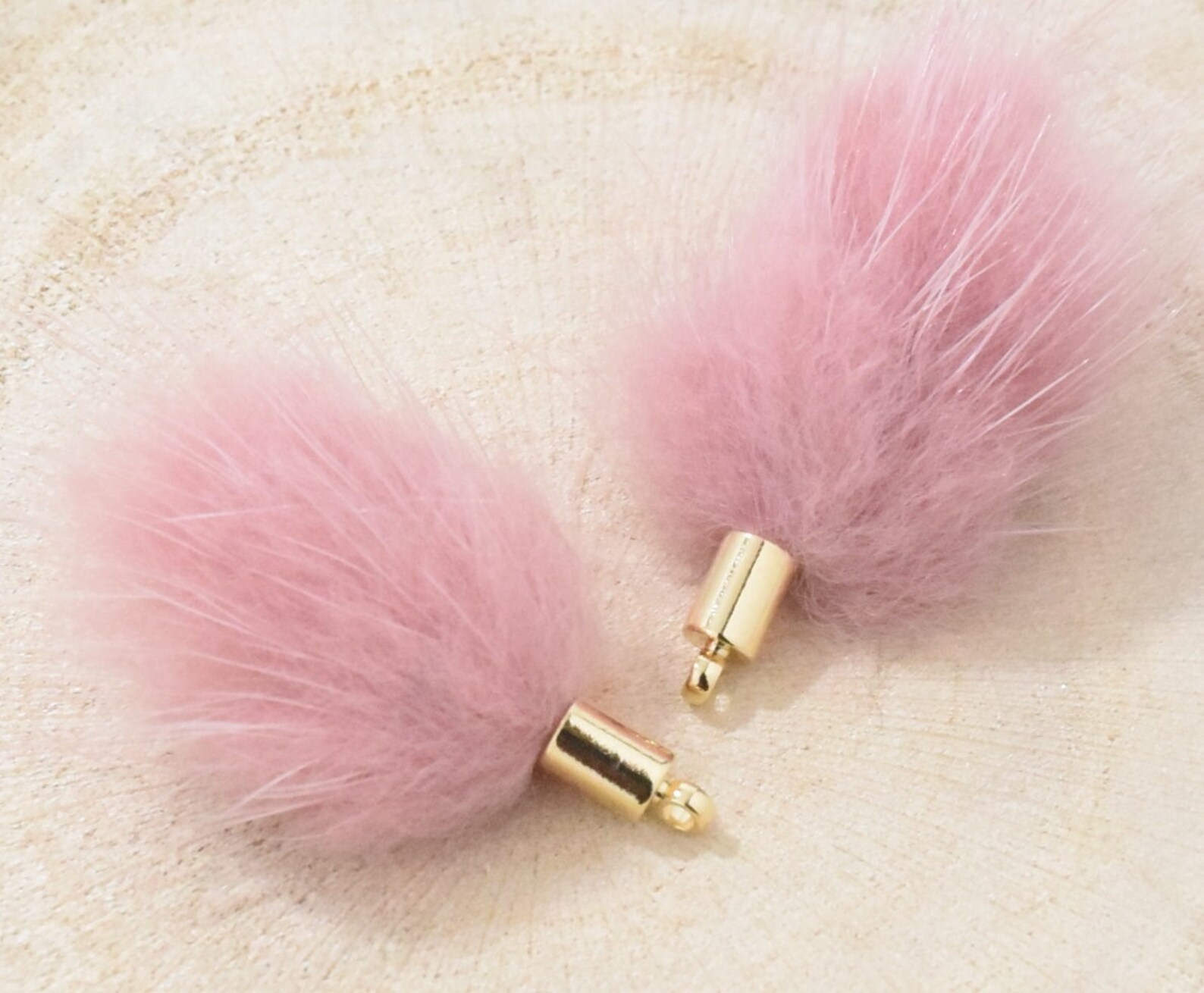 Dark Pink Mink Pendant . Genuine Mink Pendant . Mink Charm . | Etsy