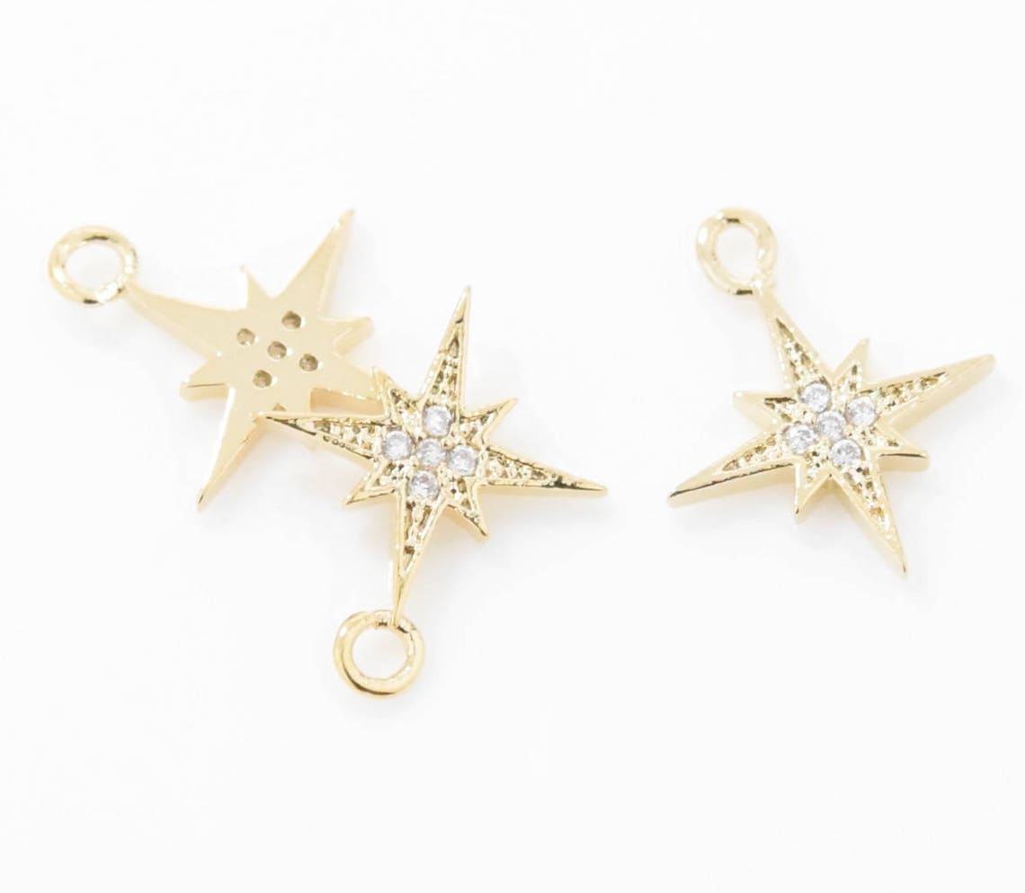 Cubic Star Pendant . Cubic Star Charm . Star Beads . Bridal | Etsy