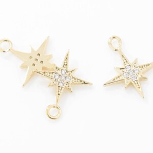 Cubic Star Pendant . Cubic Star Charm . Star Beads . Bridal Jewelry ...