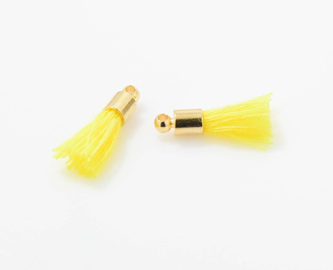 Yellow Cotton Tassel . Yellow Tassel . Thread Tassel . Tiny Cotton ...
