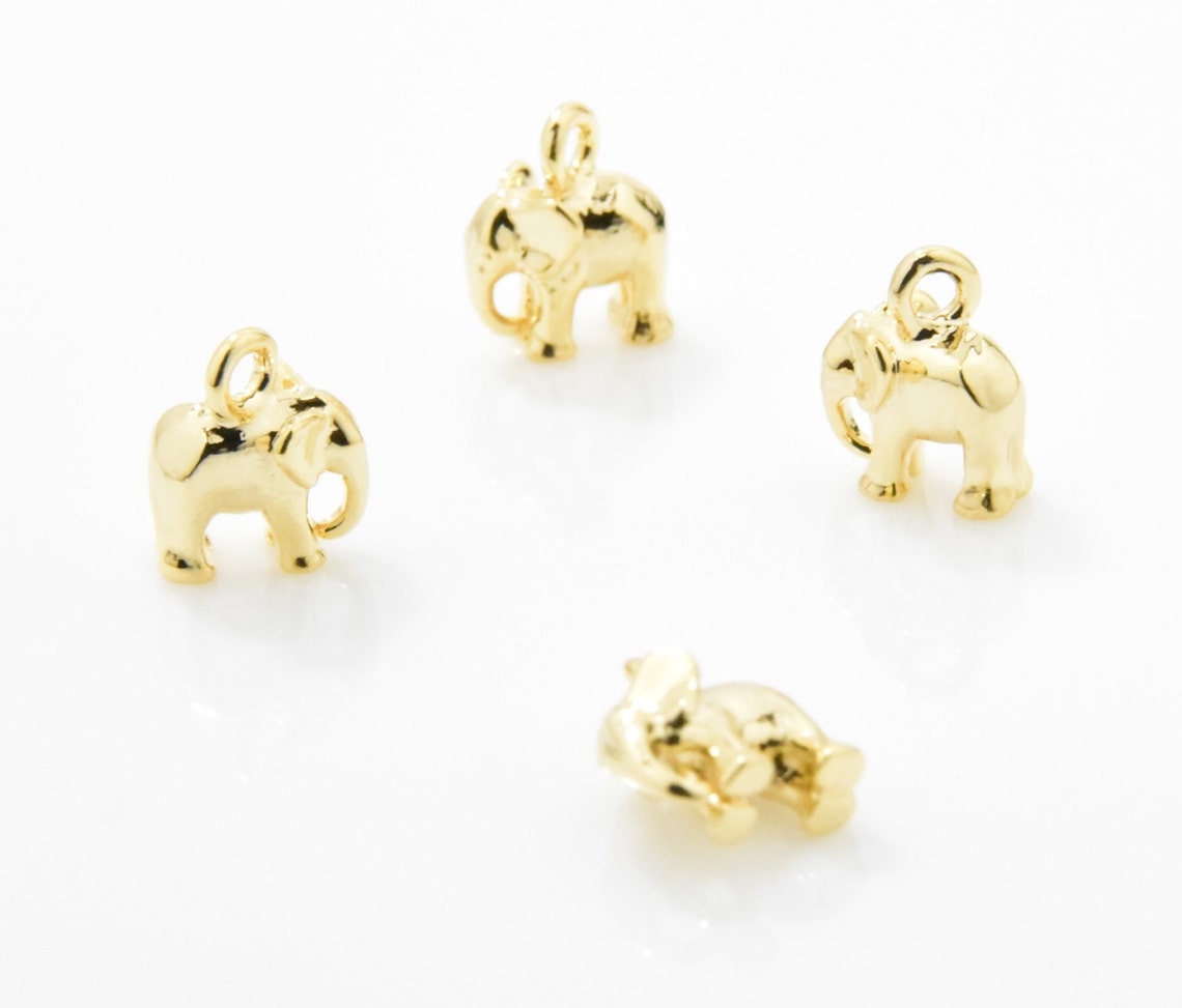 Elephant Brass Pendant small . Elephant Charm . Elephant | Etsy