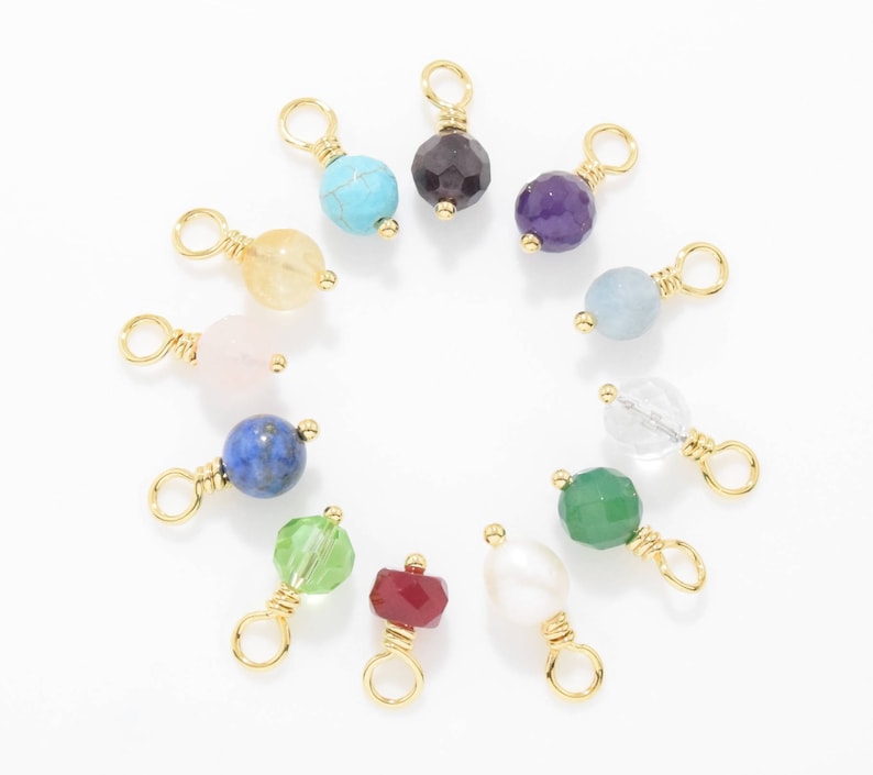 Birthstone Pendant . Birthstone Charm . Birthstones Beads . | Etsy