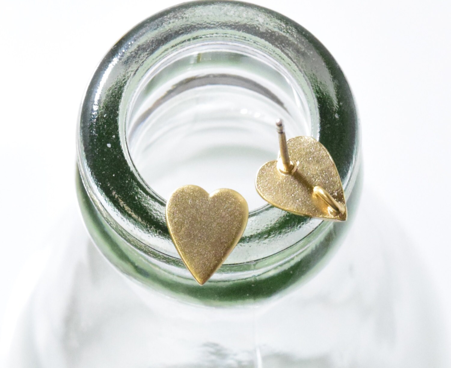 Heart Post Earring . Heart Earring . Earring Component . 925 Sterling ...