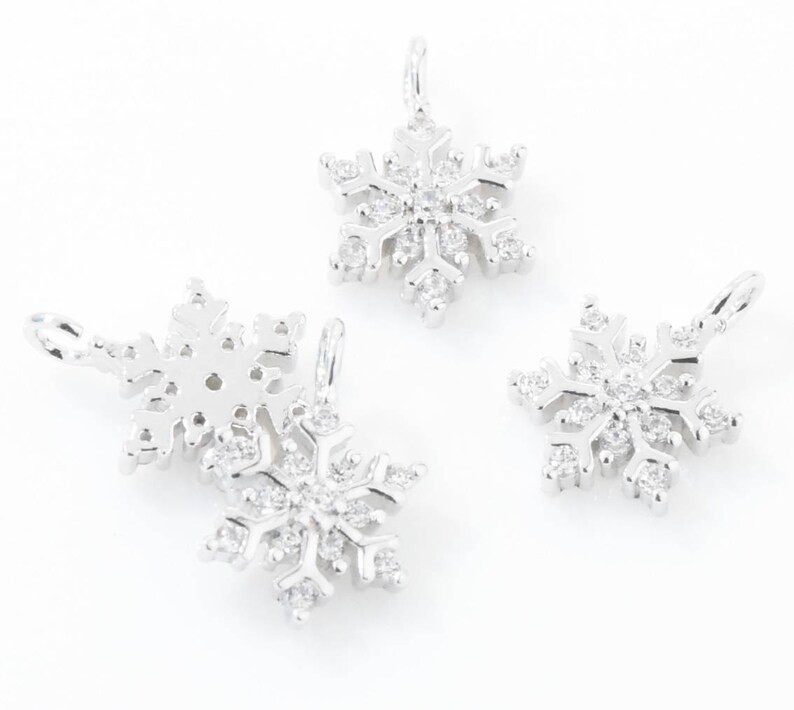 Cubic Snowflake Pendant Small . Cubic Snowflake Charm . | Etsy
