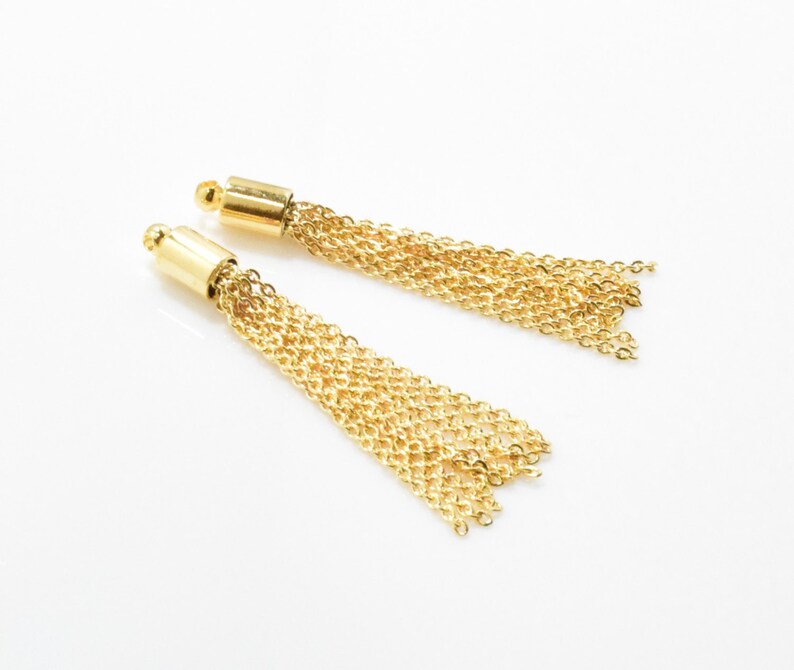 Gold Metal Tassel large . Gold Chain Tassel . Brass Tassel . - Etsy