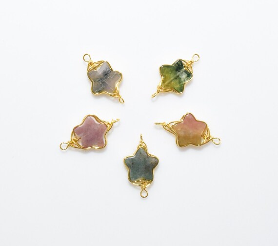 India Agate Star Pendant . Star Connector . Gemstone Star . | Etsy