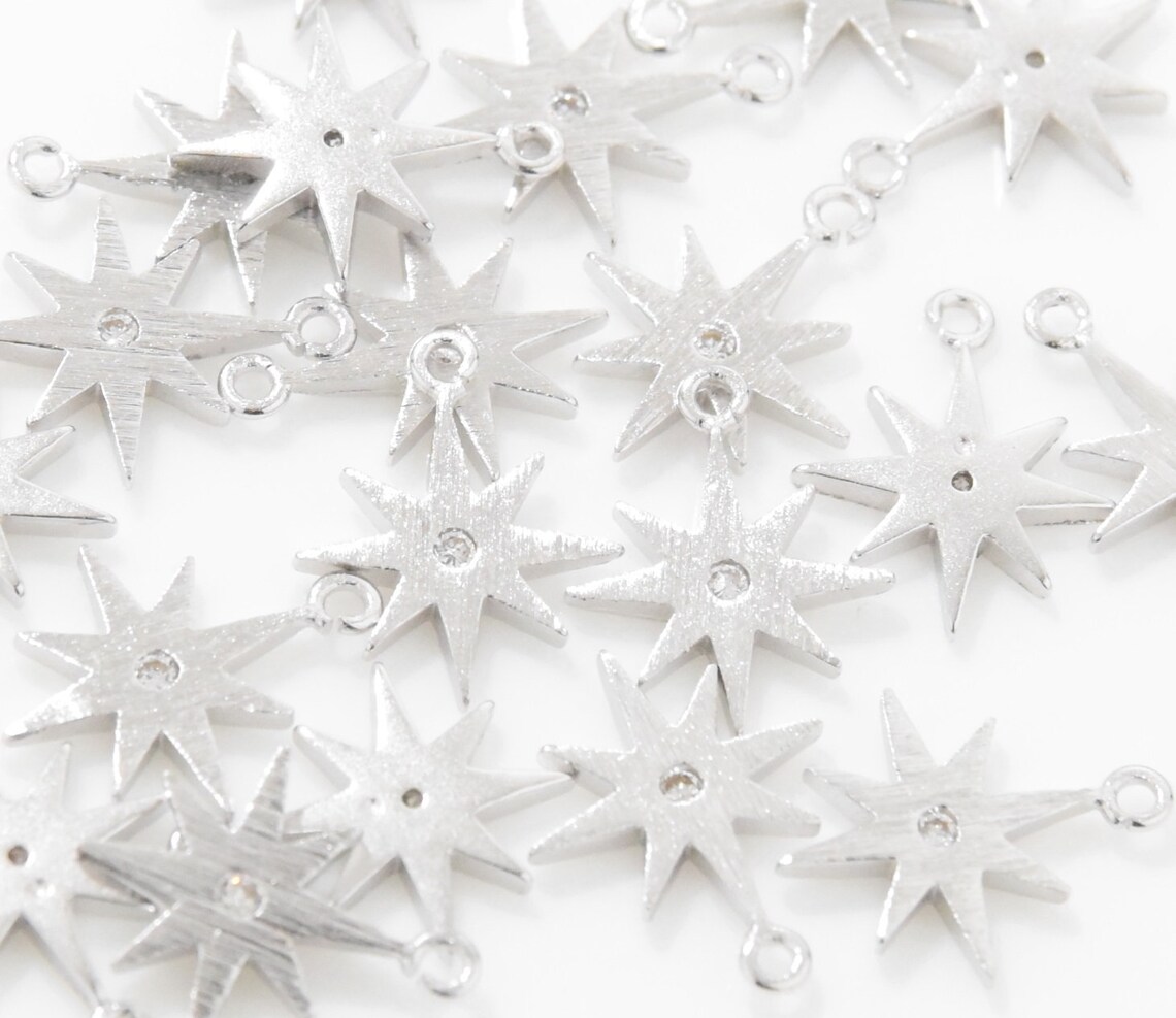 Cubic Star Pendant . Cubic Star Charm . Star Beads . Bridal | Etsy