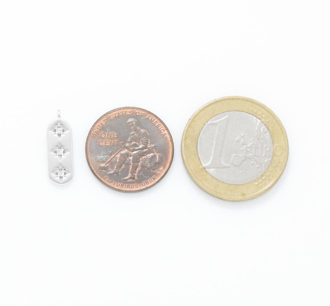 Cubic Star Pendant . Cubic Star Charm . Cubic Star Beads . Flat Star ...