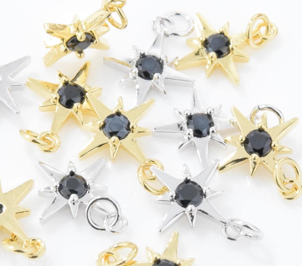 Black Cubic Star Pendant . Cubic Star Charm . Cubic Star Beads - Etsy