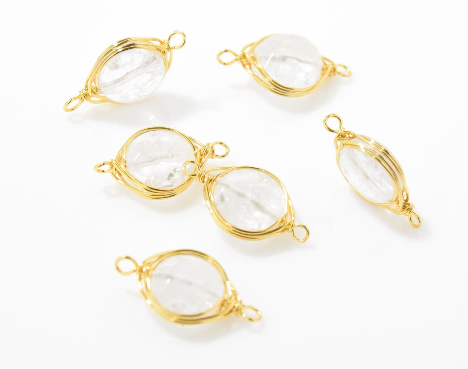 Crystal Gemstone Connector . Crystal Glass Pendant . Gemstone | Etsy