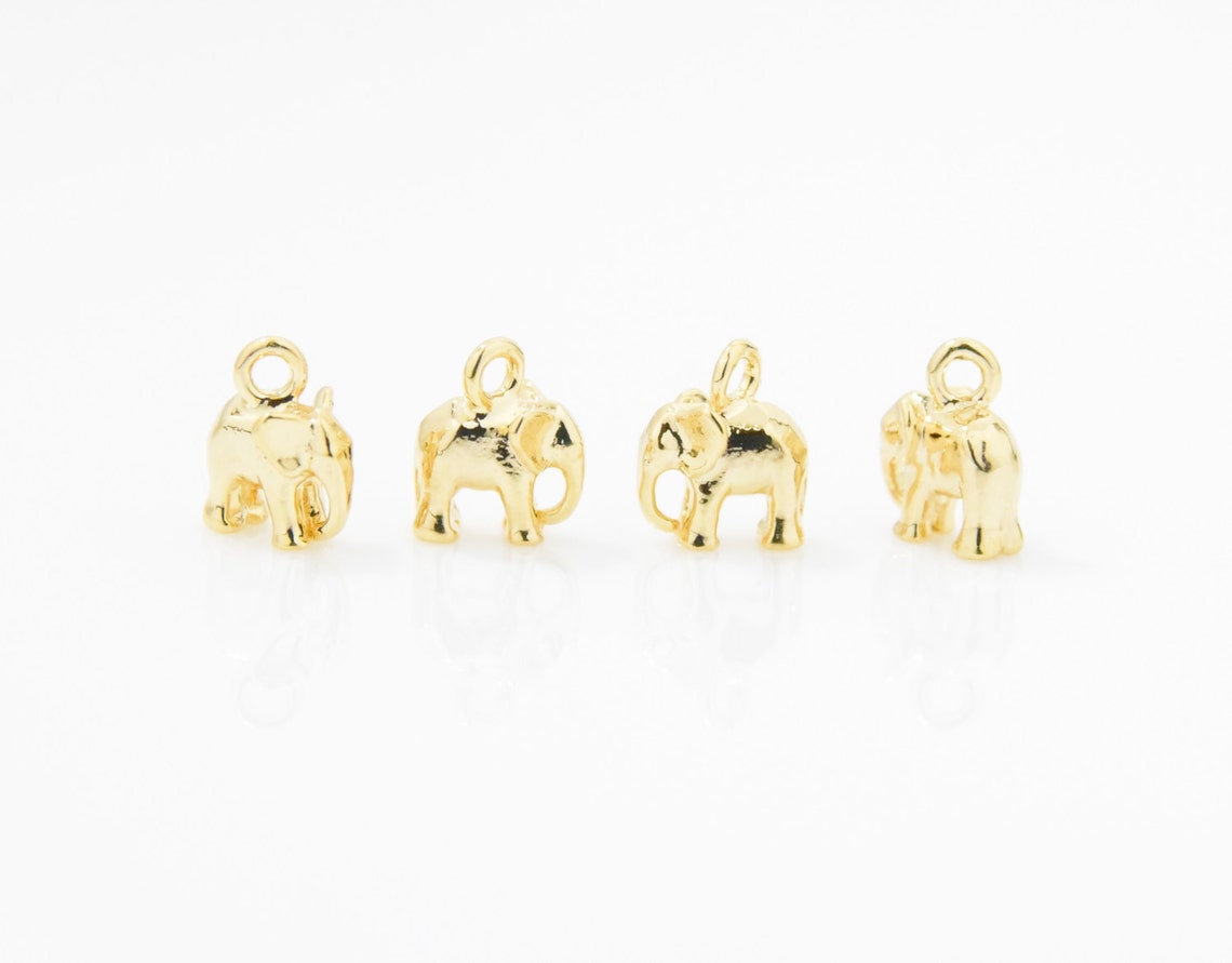 Elephant Brass Pendant small . Elephant Charm . Elephant - Etsy