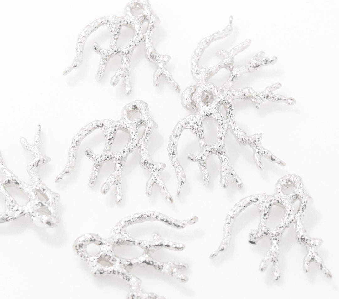 Coral Reef Pendant . Coral Reef Connector . Coral Reef Charm . Coral ...