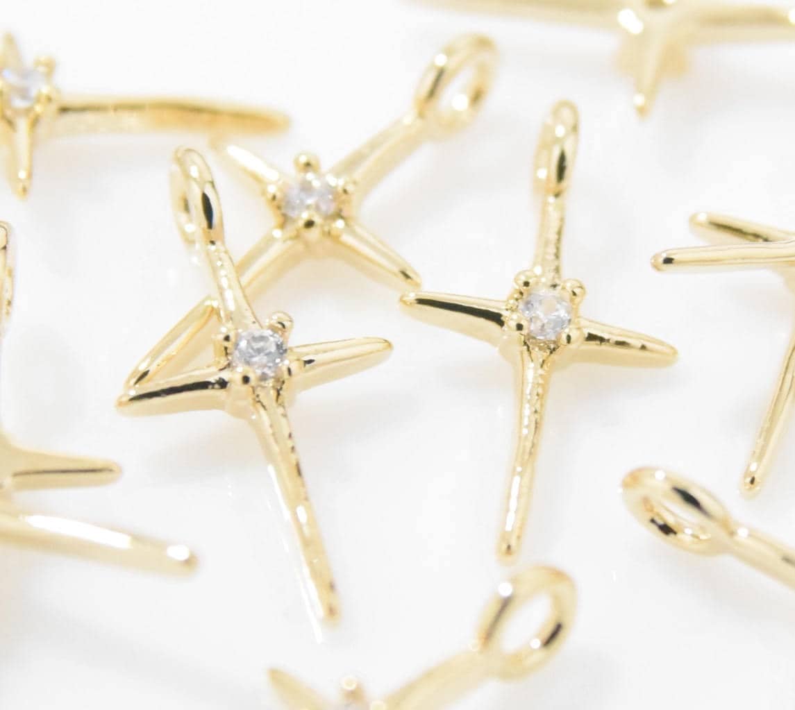 Cubic Cross Pendant . Cubic Cross Charm . Cubic Cross Beads . - Etsy