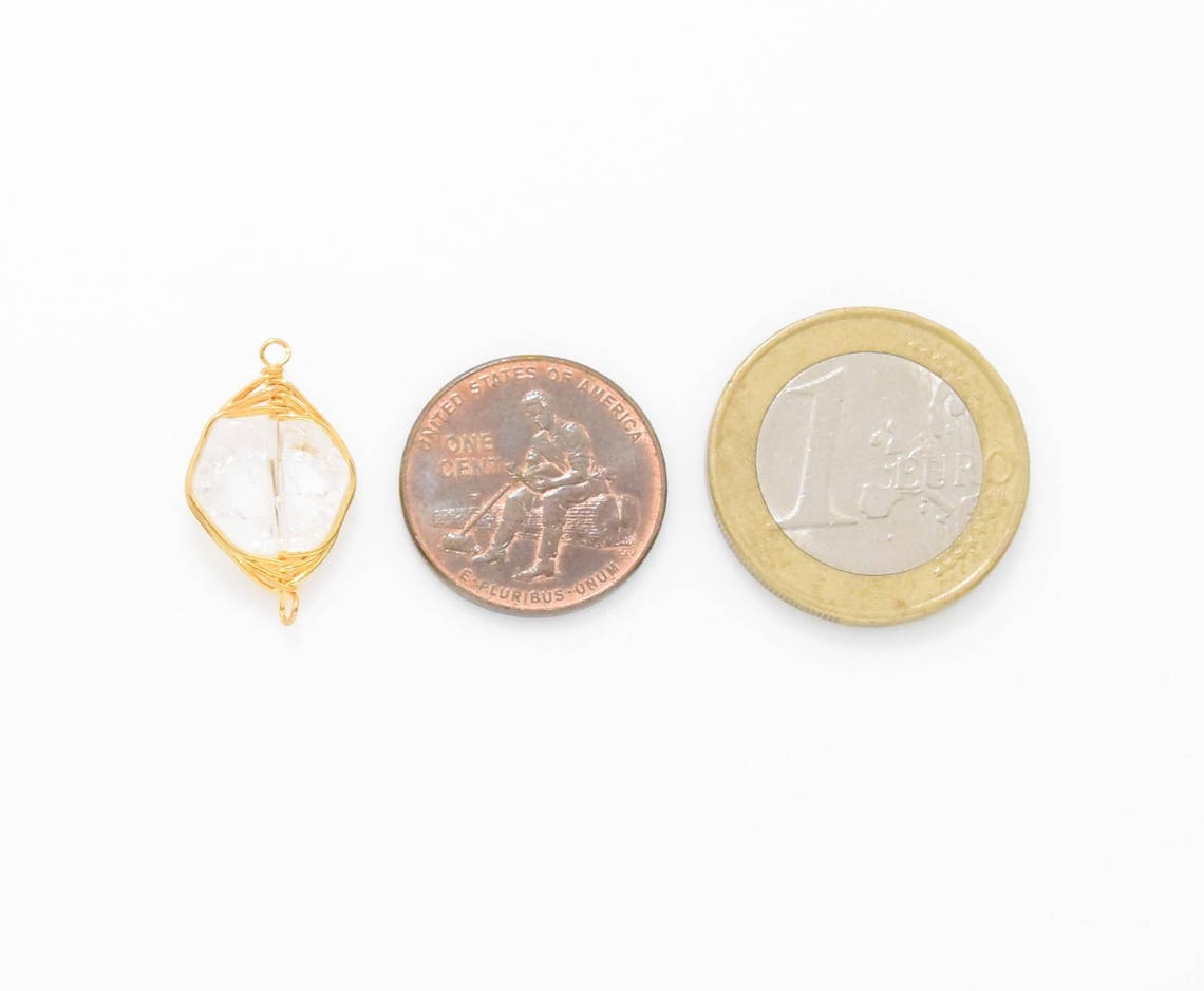 Cracked Crystal Gemstone Connector . Crystal Gemstone Pendant - Etsy