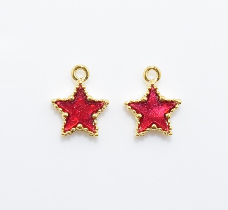 Pearl Red Star Pendant . Acrylic Star Charm . Acrylic Pendant - Etsy