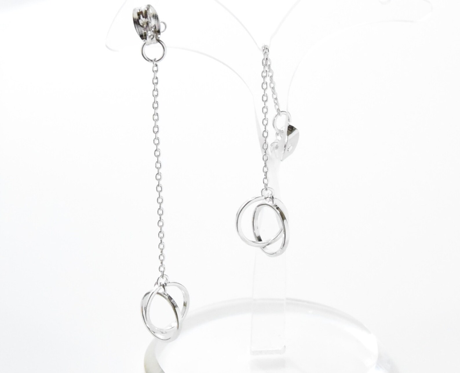 Double Circle Chain Earring Backs . Butterfly Clutch . Earring - Etsy