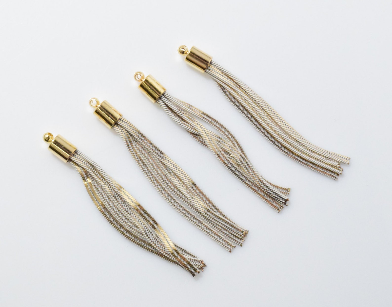 Ivory Metal Tassel . Chain Tassel . Jewelry Craft Supply . 16K - Etsy