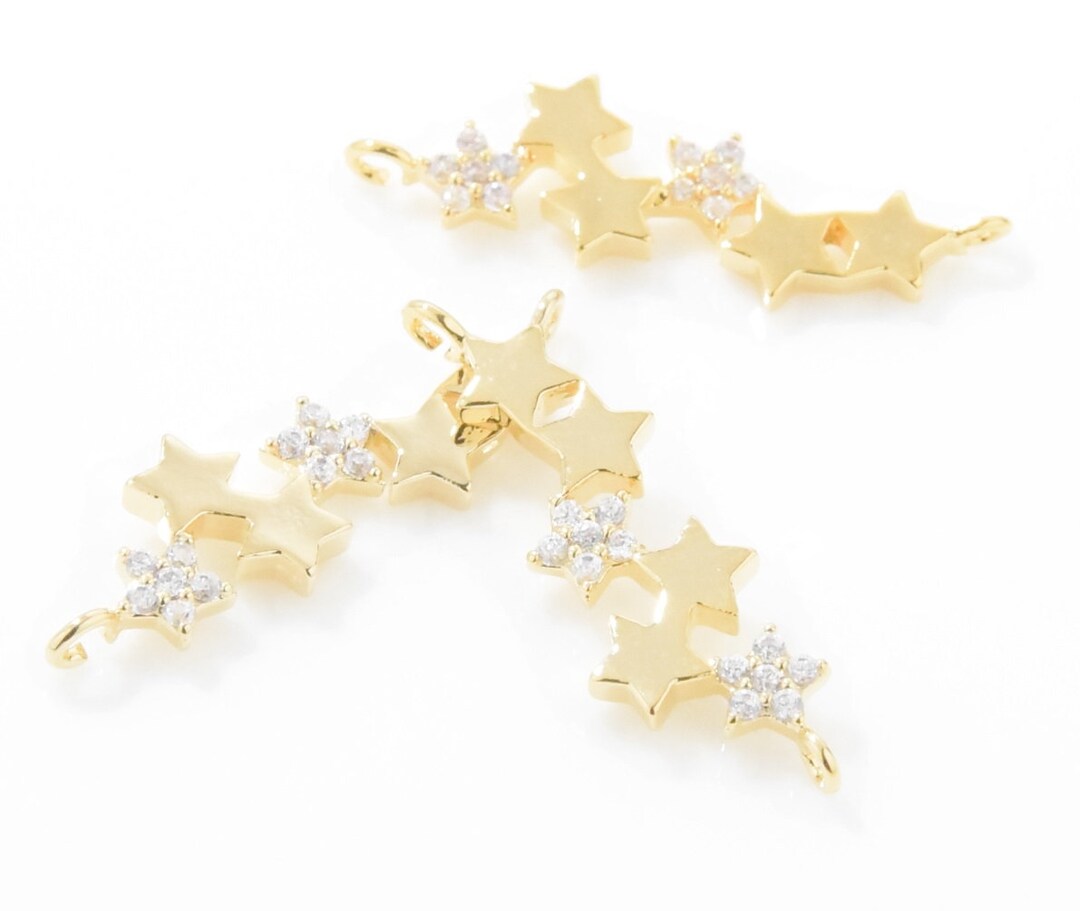 Cubic Star Pendant . Star Connector . Star Charm . Cubic Zirconia ...