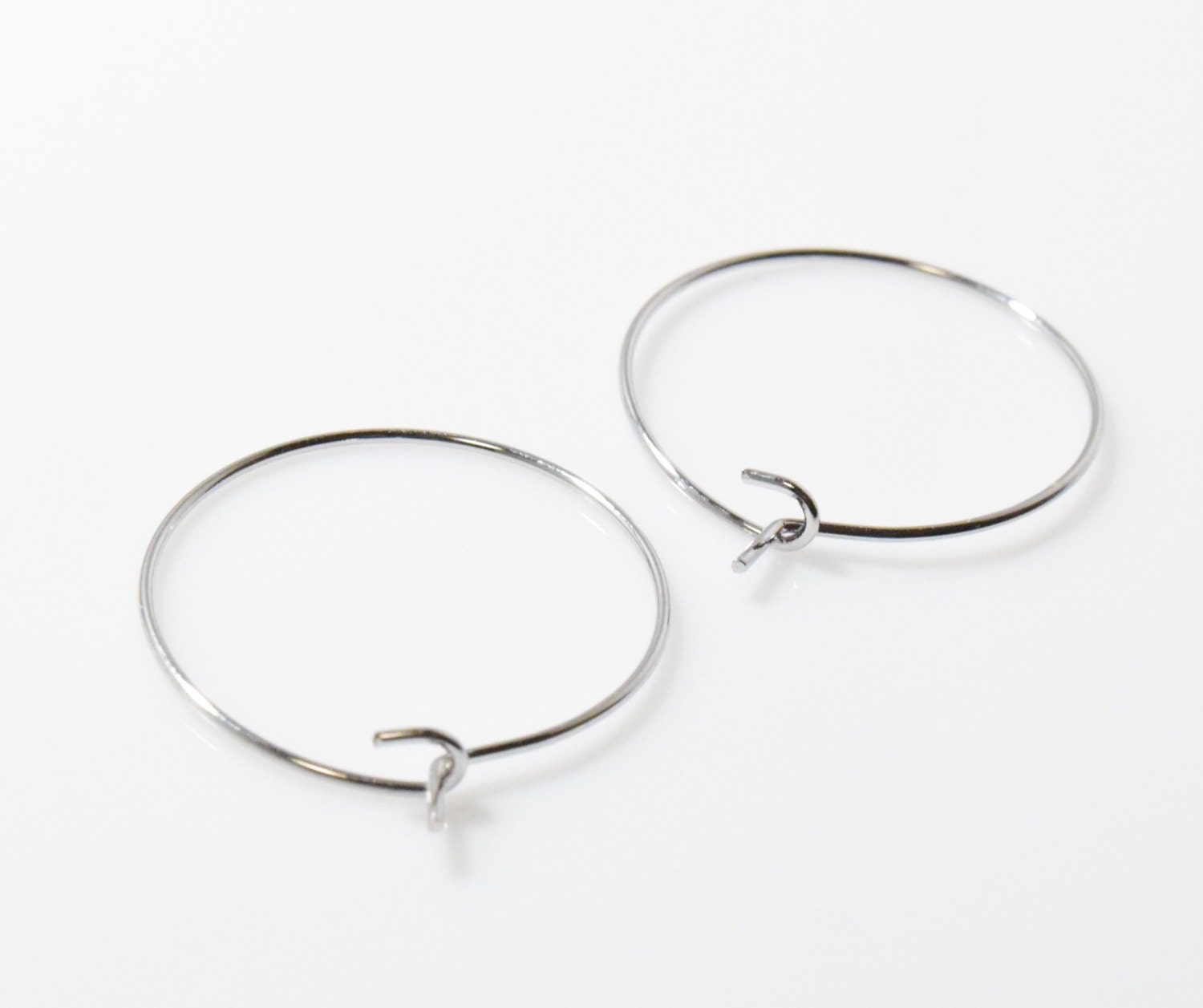 20mm Ring Hook Earring , Ear Wires . Earring Component . Polished ...