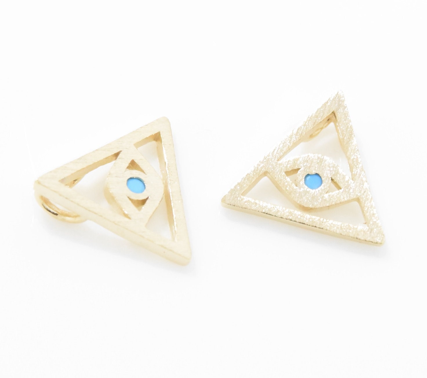 Turquoise Evil Eye Pendant . Triangle Evil Eye Charm . Evil | Etsy