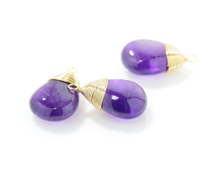 Amethyst Teardrop Glass Pendant . Amethyst Teardrop Gemstone - Etsy