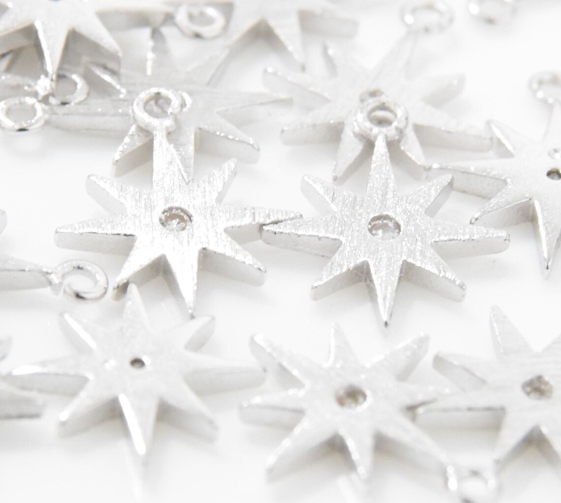 Cubic Star Pendant . Cubic Star Charm . Star Beads . Bridal Jewelry ...