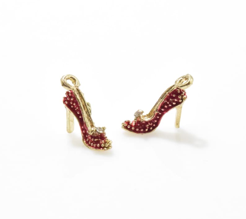 Red High Heel Pendant . Shoes Pendant . Cubic Zirconia . - Etsy