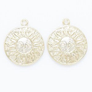 Sun Coin Pendant . Sun Coin Charm . Sun Coin Bead . Coin Pendant . Coin ...