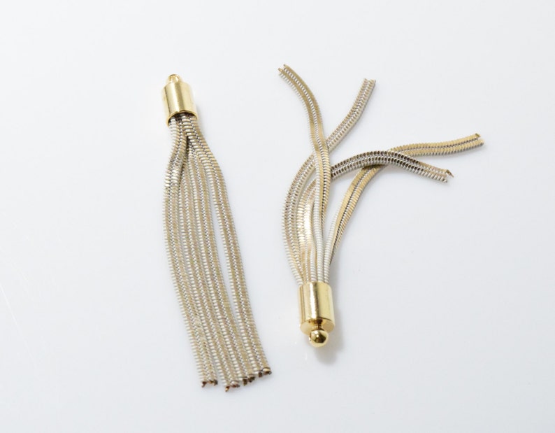 Ivory Metal Tassel . Chain Tassel . Jewelry Craft Supply . 16K - Etsy