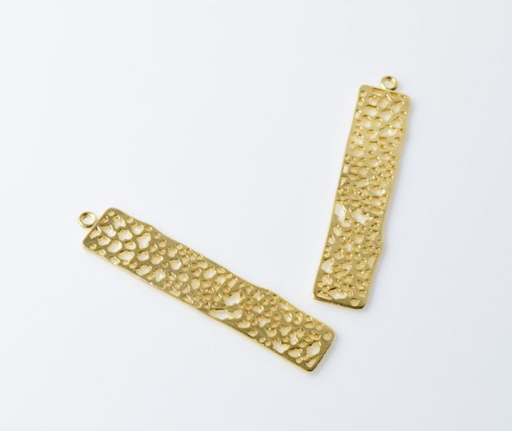 Mesh Bar Pendant small . Brass Mesh Bar . Mesh Bar Charm . - Etsy